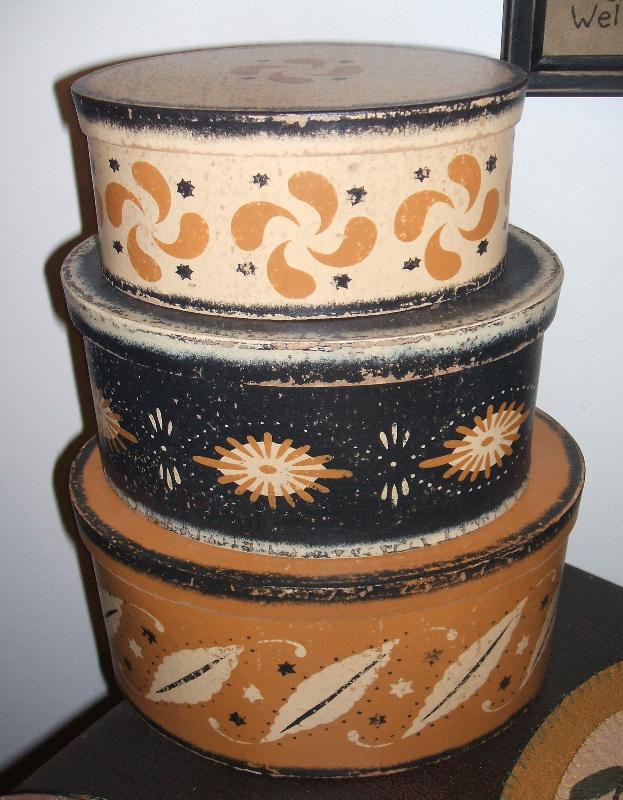 New Stenciled set of stacking boxes – Cottage House Primitives